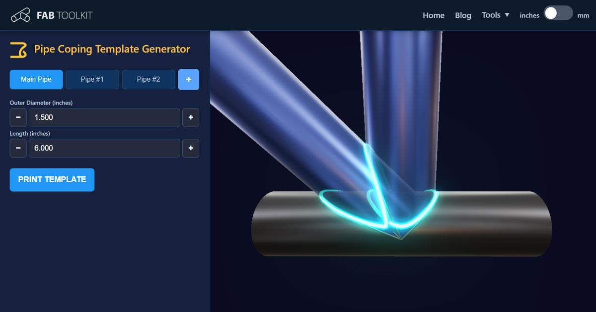 Pipe Coping - Tube Notching - Template Generator - Free Online Tool ...